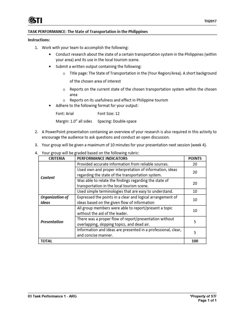 03 Task Performance 1 - ARG | PDF | Human Communication