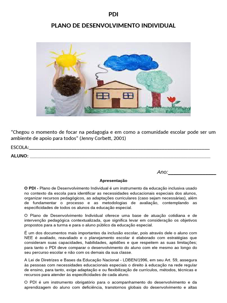 PDI | PDF | Educação Especial | Pedagogia