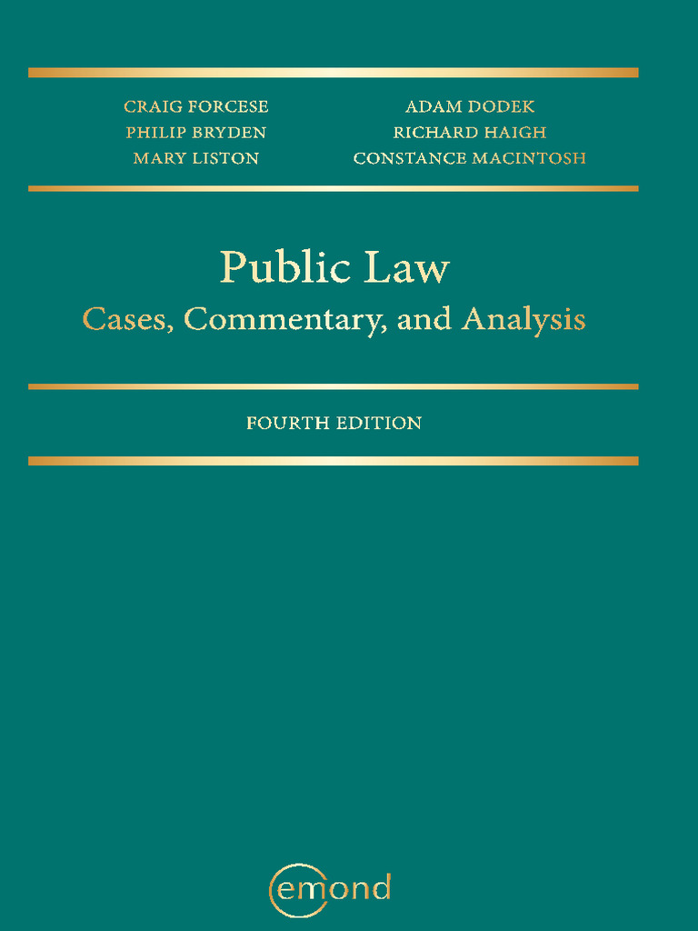 Public Law - 4th Edition by Forcese | PDF | Justice | Crime & Violence