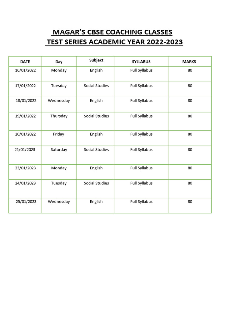 Test Series | PDF