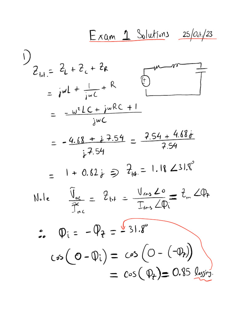 Exam1 Solution | PDF