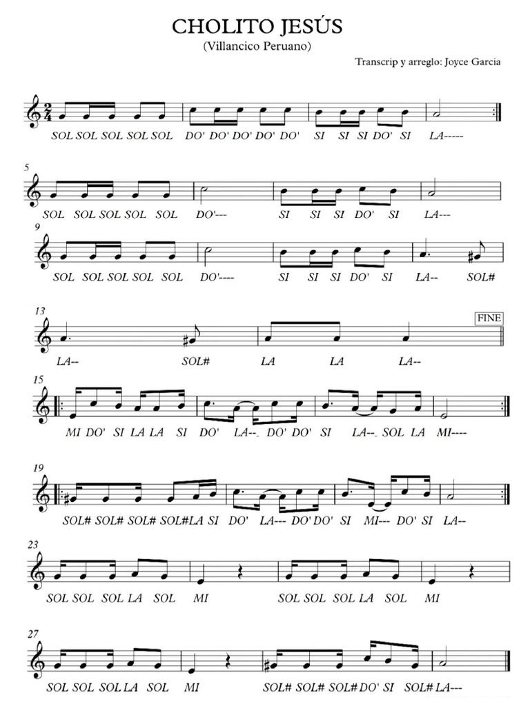 Partitura Cholito Jesus | PDF