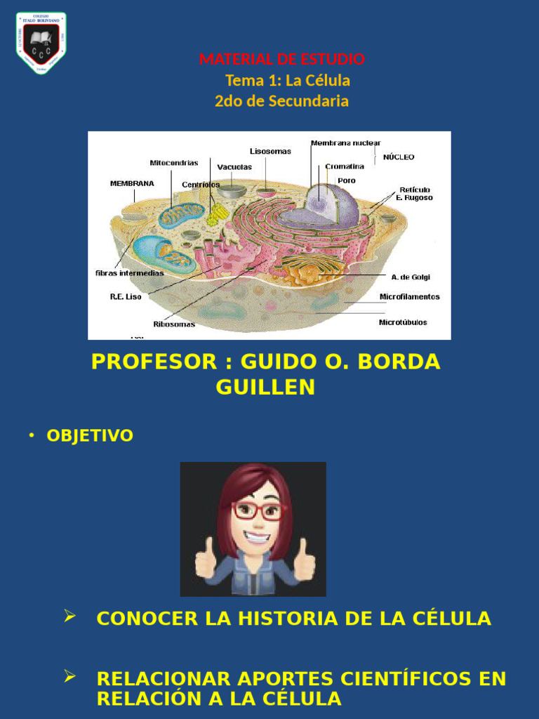 2° Sec - Mat Estudio Tema 1 - La Celula GBG 2024 | PDF | Biología Celular) | Citoplasma