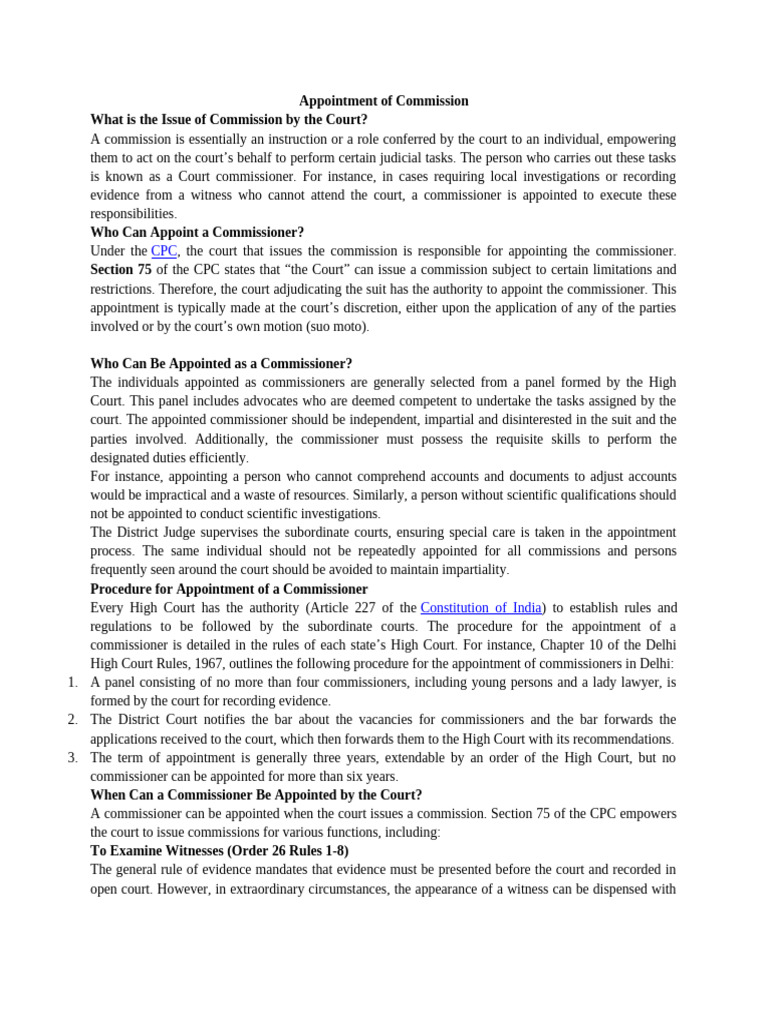 Appointment of Commission | PDF | Public Law | Common Law