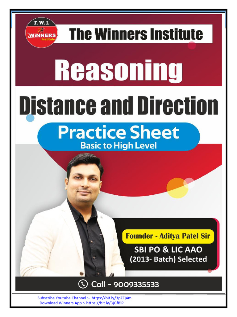 Distance and Direction Practice Sheet | PDF
