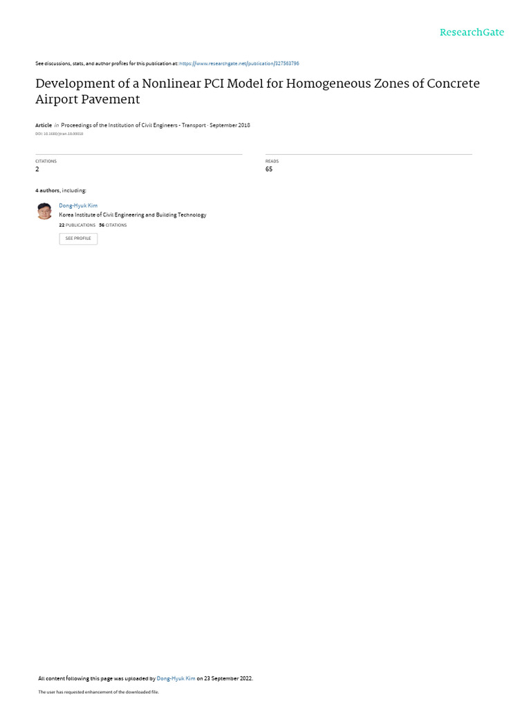 Nonlinear PCI Model For Homogeneous Zones of Concrete Airport Pavement ...