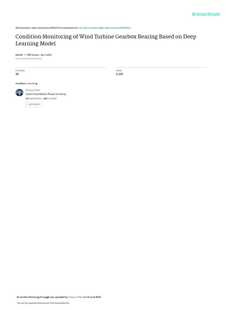 Condition_Monitoring_of_Wind_Turbine_Gearbox_Beari | PDF | Deep Learning | Algorithms