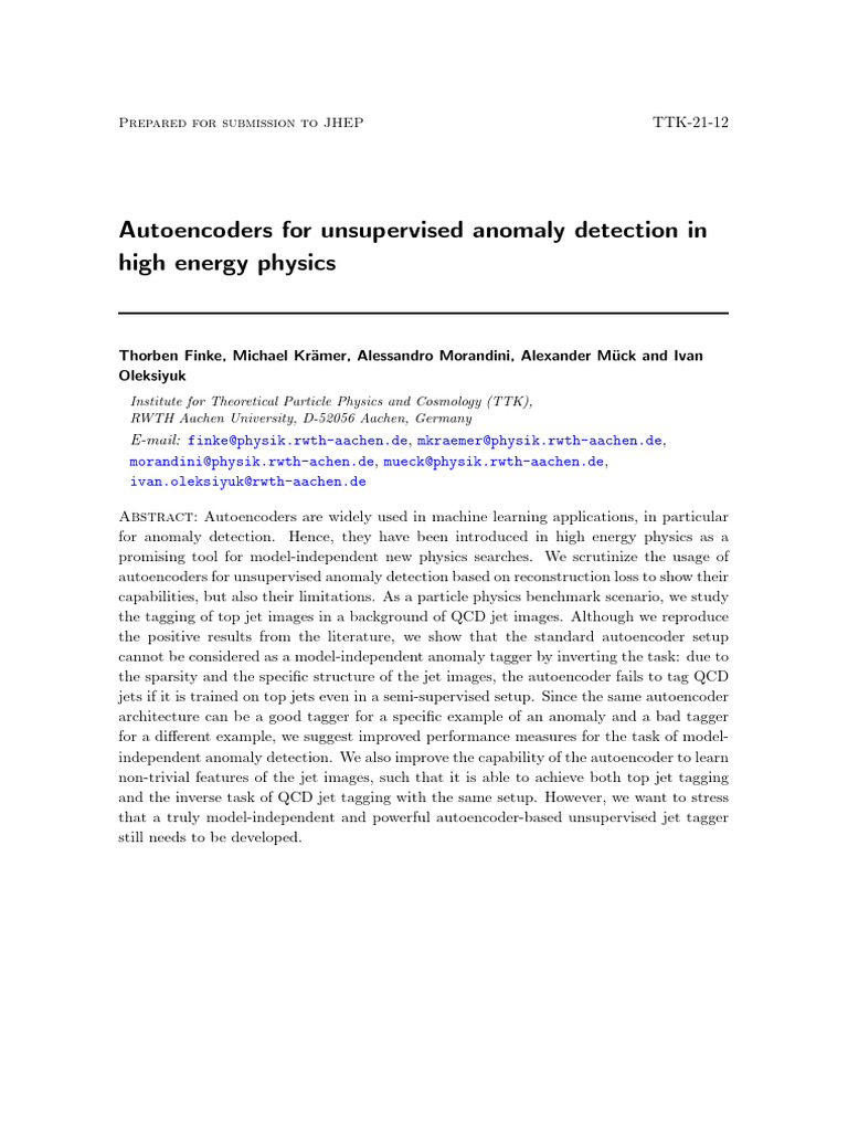 Autoencoder Particlephysics | PDF | Machine Learning | Applied Mathematics