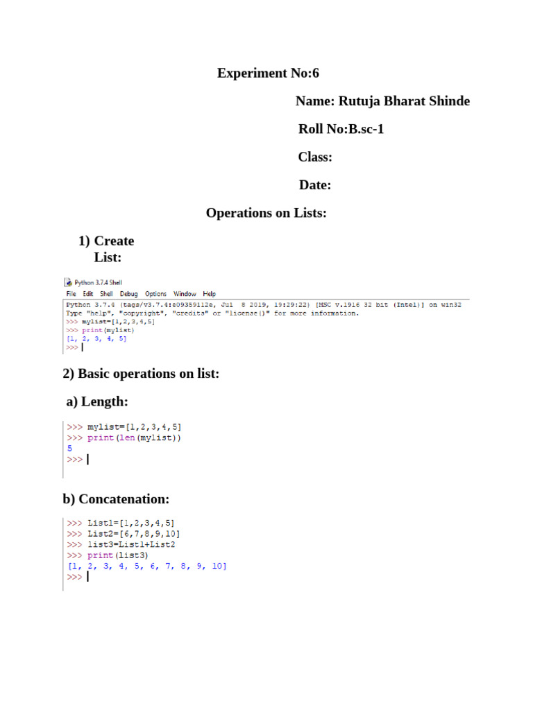 Python List, Tuple, and Dictionary Operations | PDF