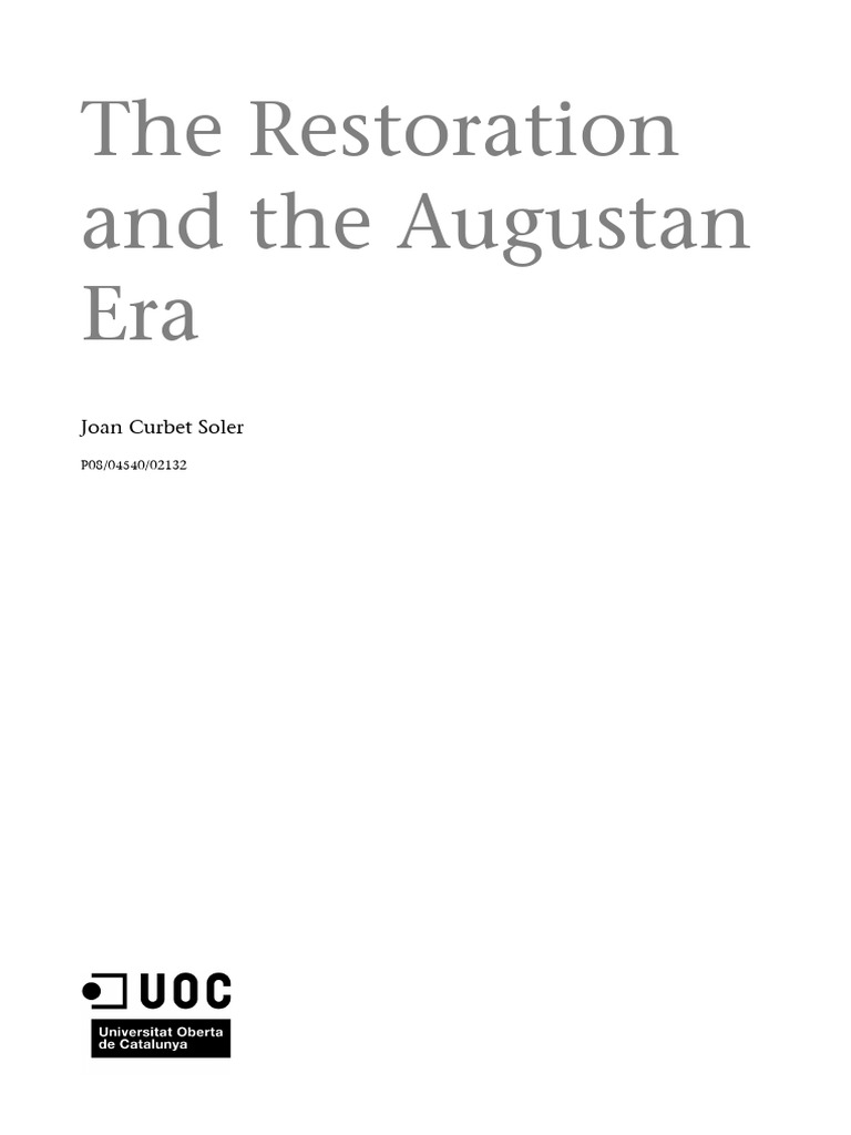 Augustan Era: Literature and Culture | PDF | John Dryden