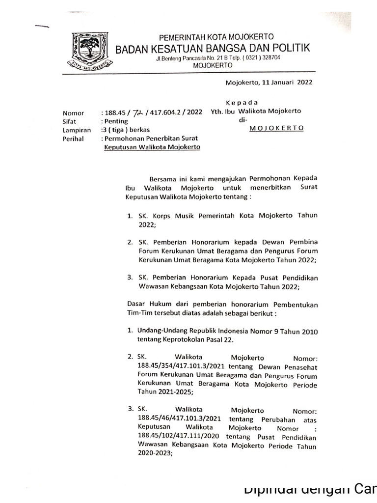 Surat Pengajuan SK | PDF