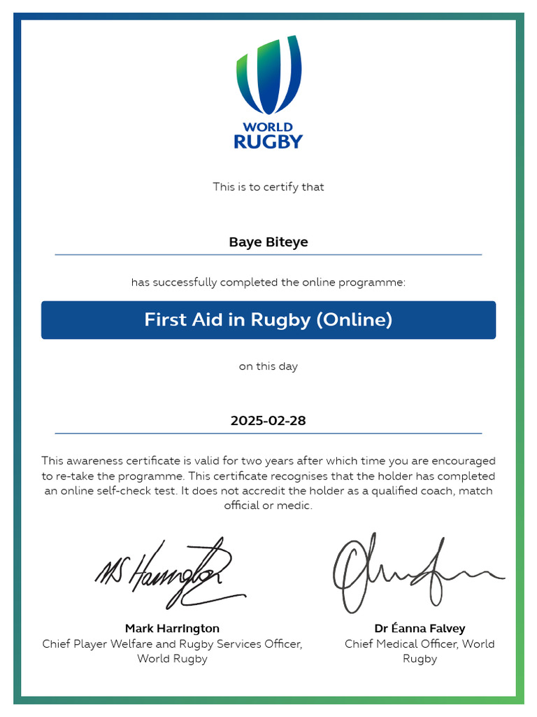 World_Rugby_First_Aid_In_Rugby_3028930 | PDF