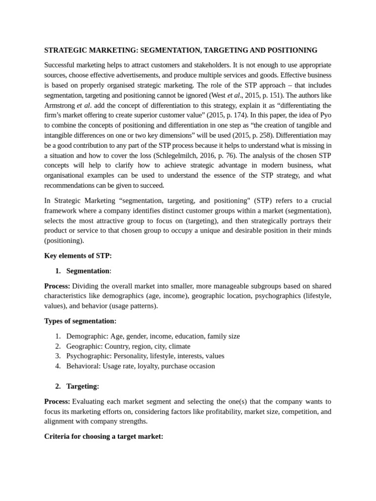 Segmentation Targeting and Positioning | PDF | Market Segmentation ...