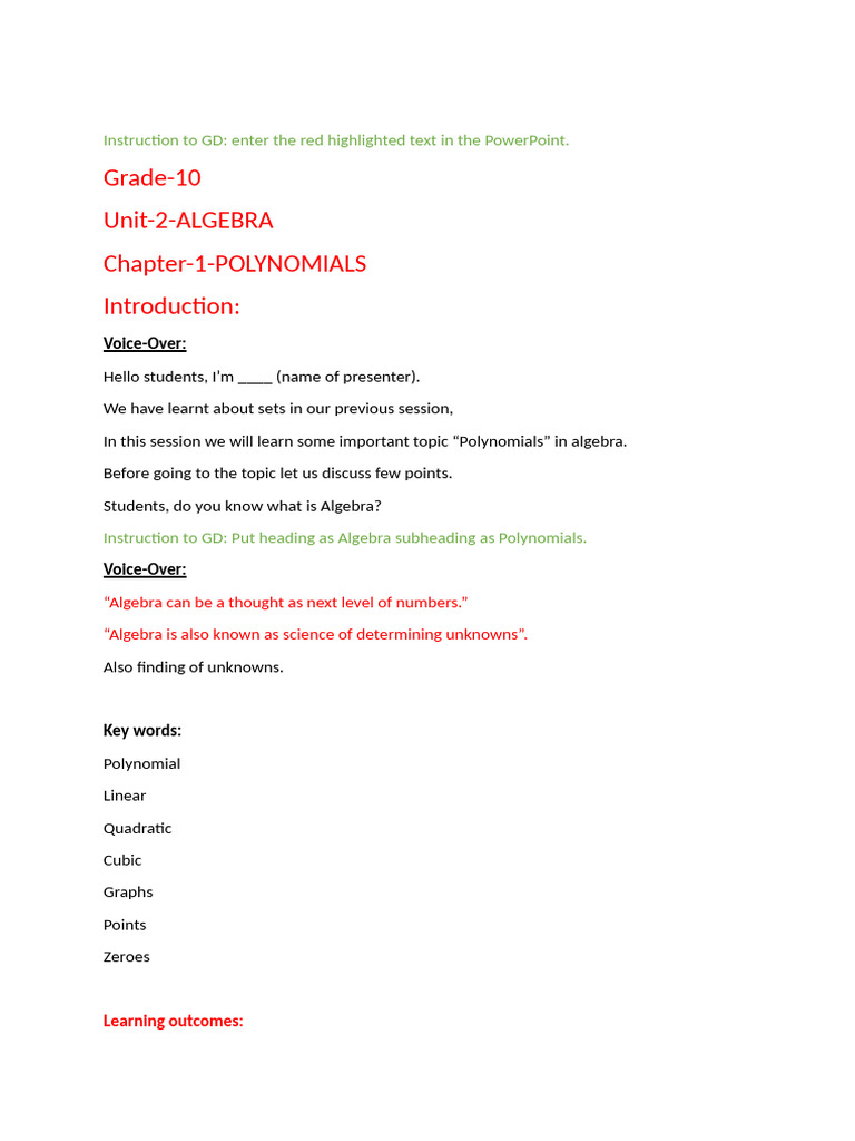 Understanding Polynomials in Algebra | PDF | Polynomial | Algebra