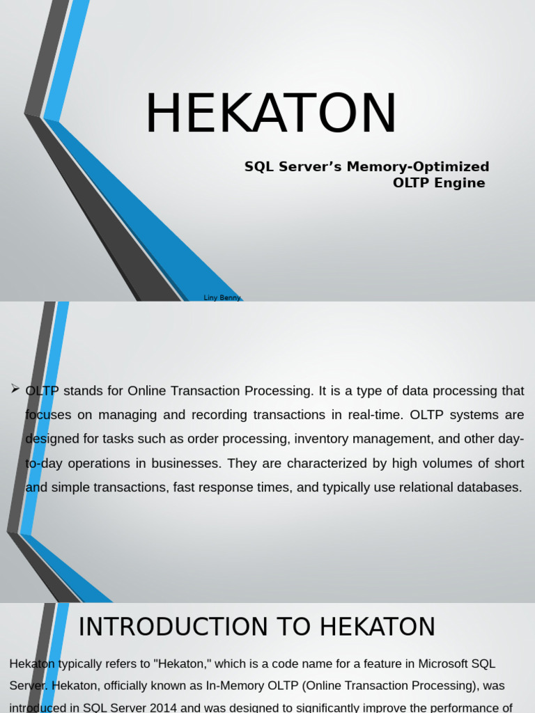 HEKATON (1) | PDF | Microsoft Sql Server | Databases