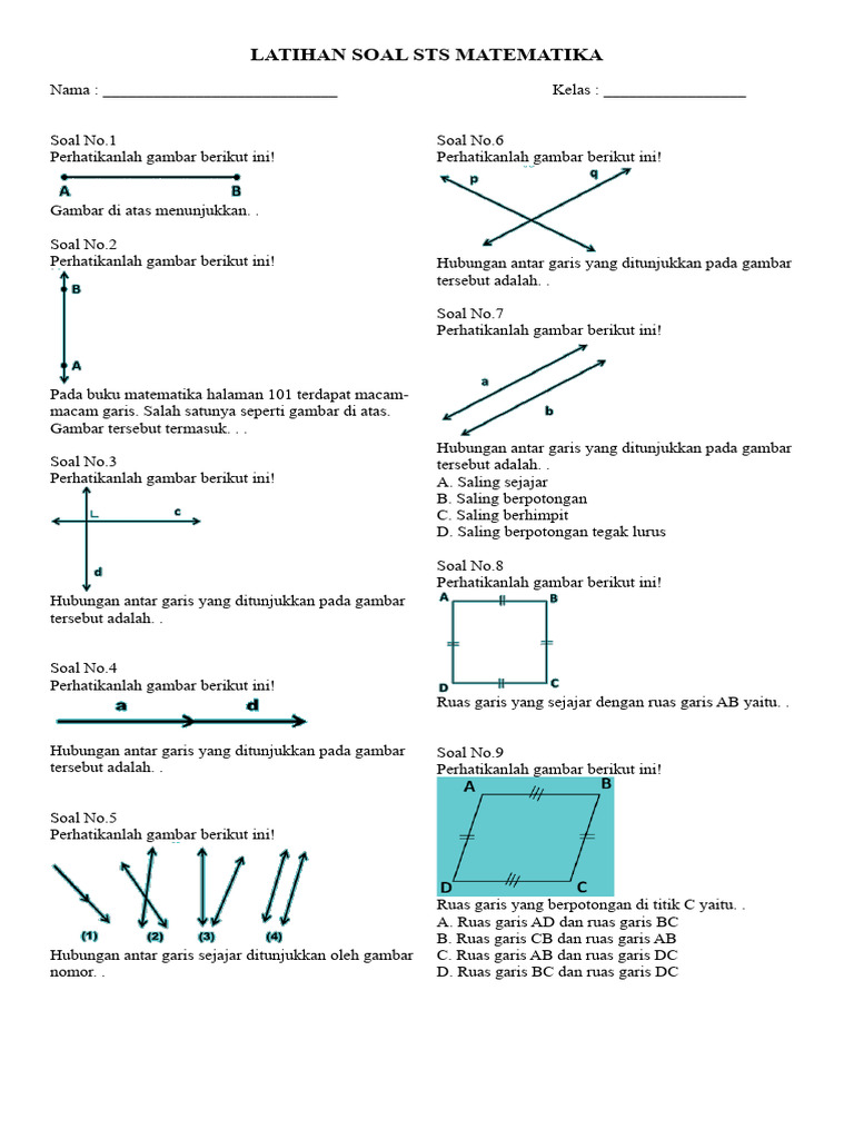 Latihan Soal STS Matematika - Alvaro | PDF