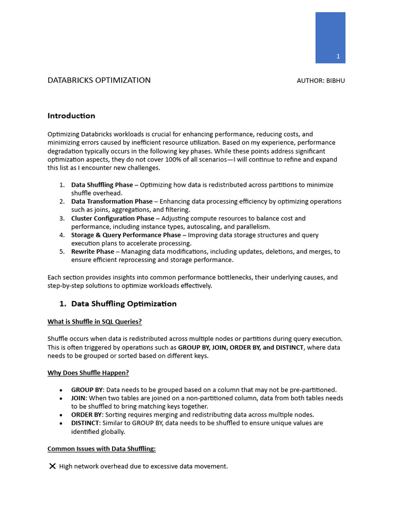 Databricks Optimization Technique | PDF | Cache (Computing) | Program ...