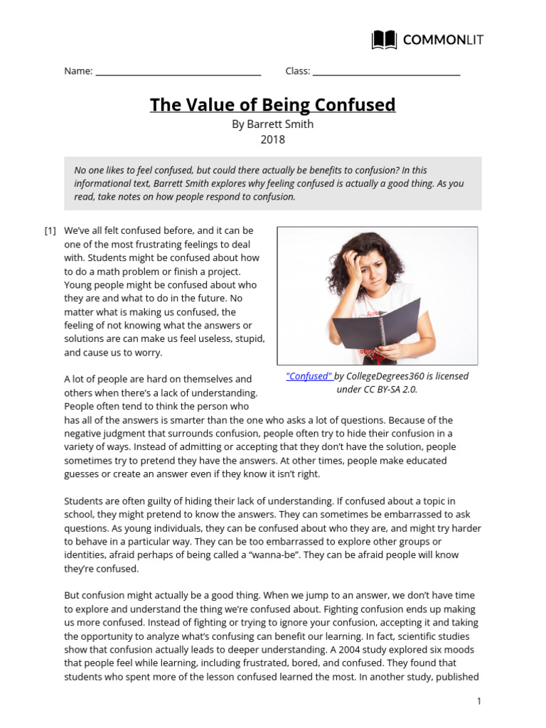 The Value of Being Confused Text Only | PDF | Creative Commons License ...