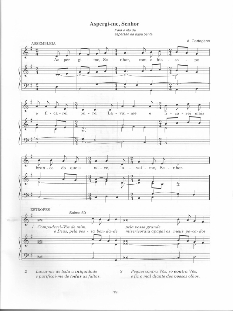 Aspergi-Me, Senhor - Pe. António Cartageno Com Cifra | PDF