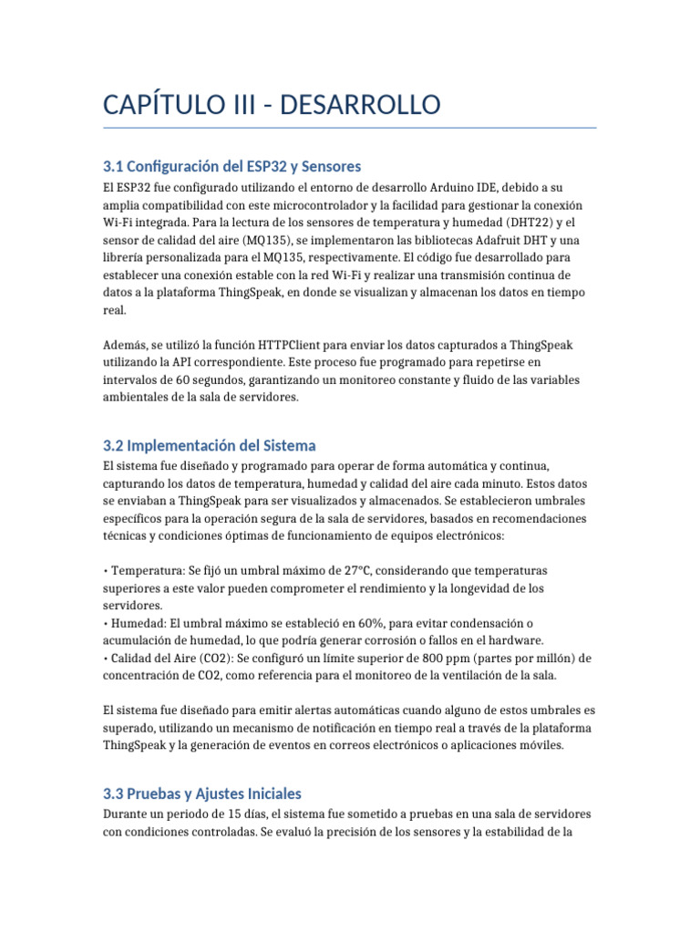 Monitoreo Ambiental con ESP32 y ThingSpeak | PDF | Servidor ...