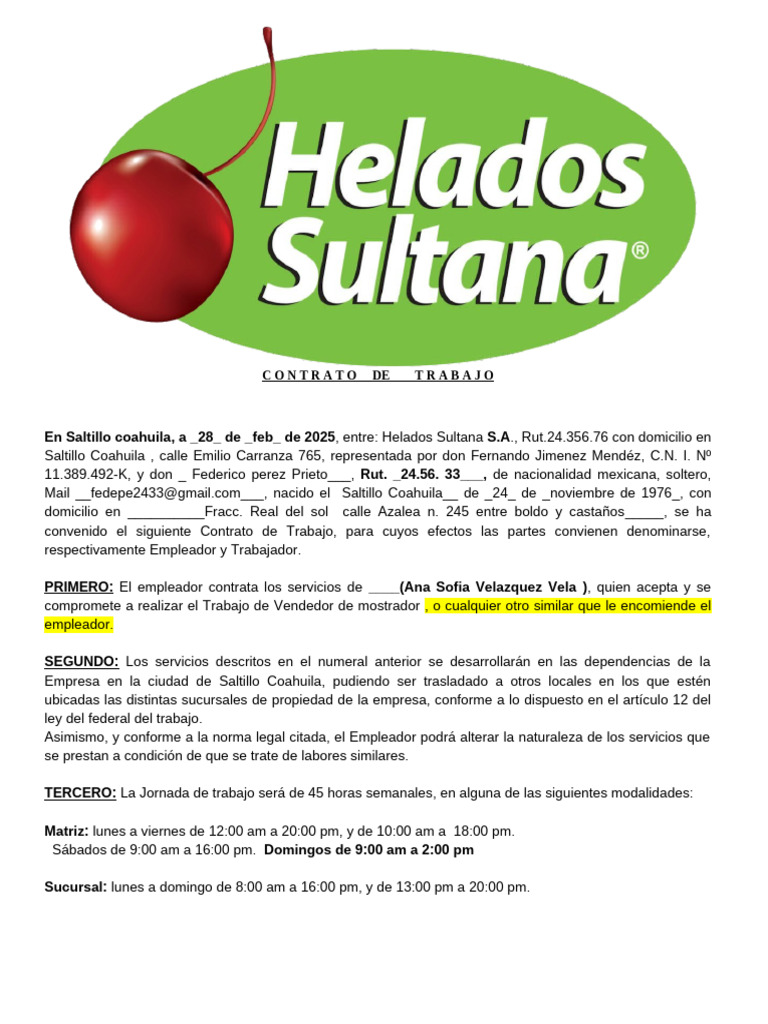 contrato-vendedor | PDF | Derecho laboral | Salario