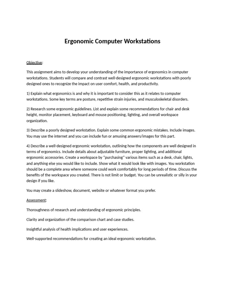 Ergonomic Workstation Design Guide | PDF