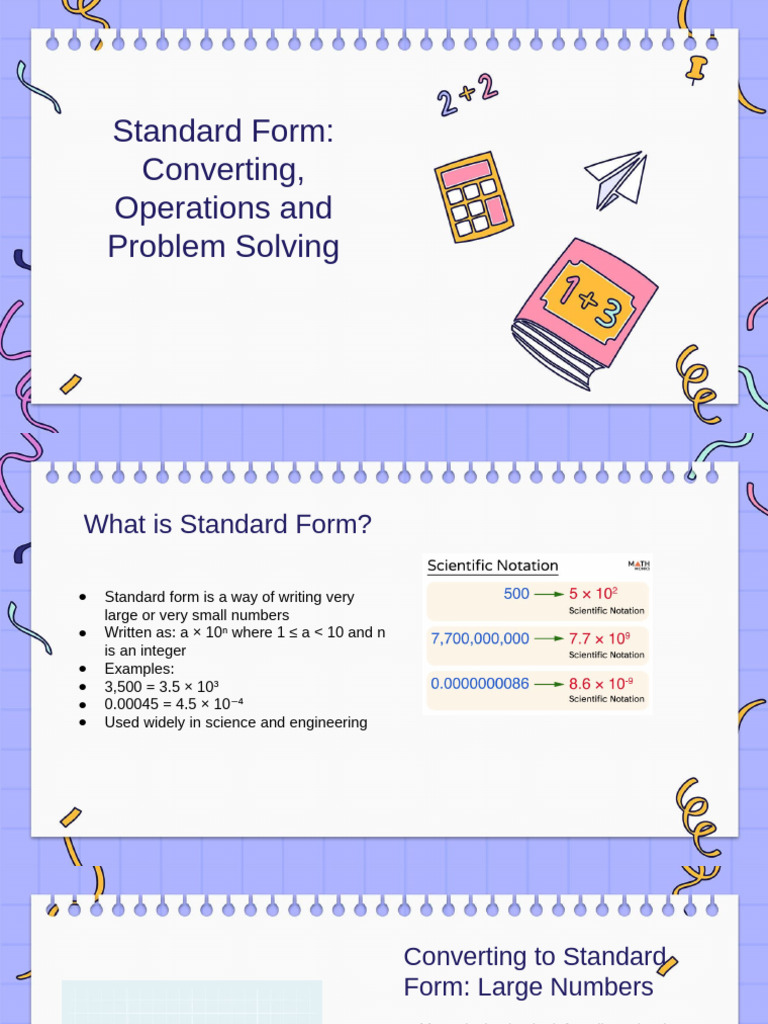 Mastering Standard Form: Conversion & Operations | PDF