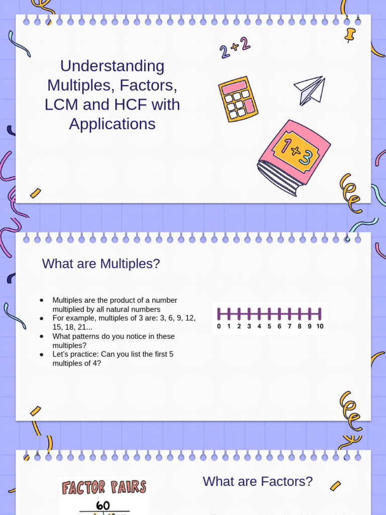 1.2 Multiples, Factors, LCM & HCF | PDF | Mathematics | Elementary ...
