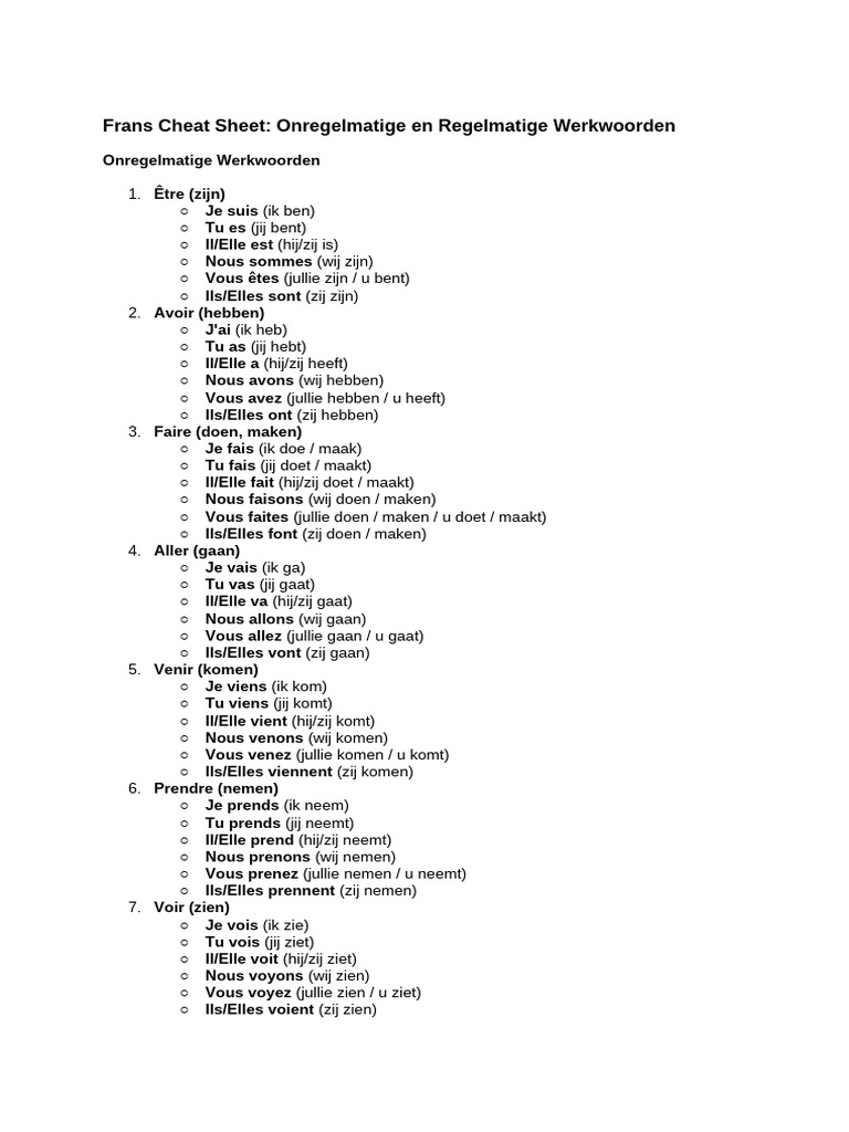 Frans Cheat Sheet | PDF