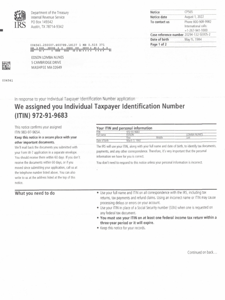 ITIN Edson Lomba Nunes Final | PDF