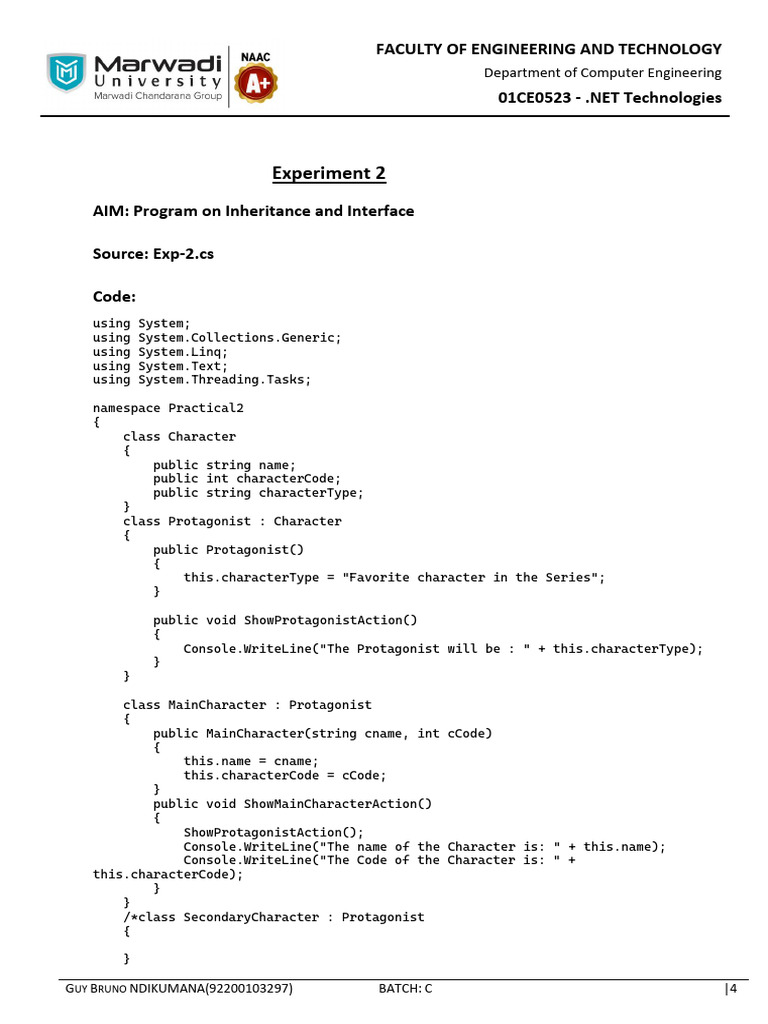 .NET PRactical 2 | PDF | Computer Science | Computer Programming