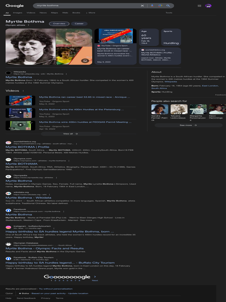 Myrtle Bothma - Google Search | PDF | Track And Field | Athletics