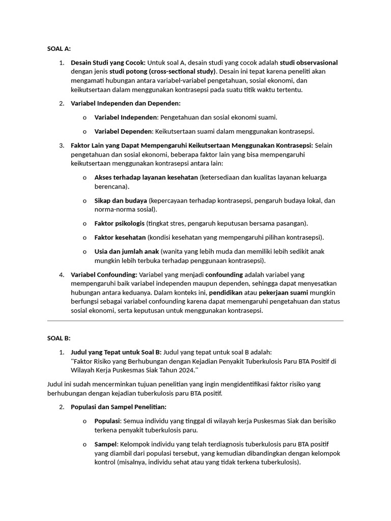 Jawaban Soal Epid | PDF