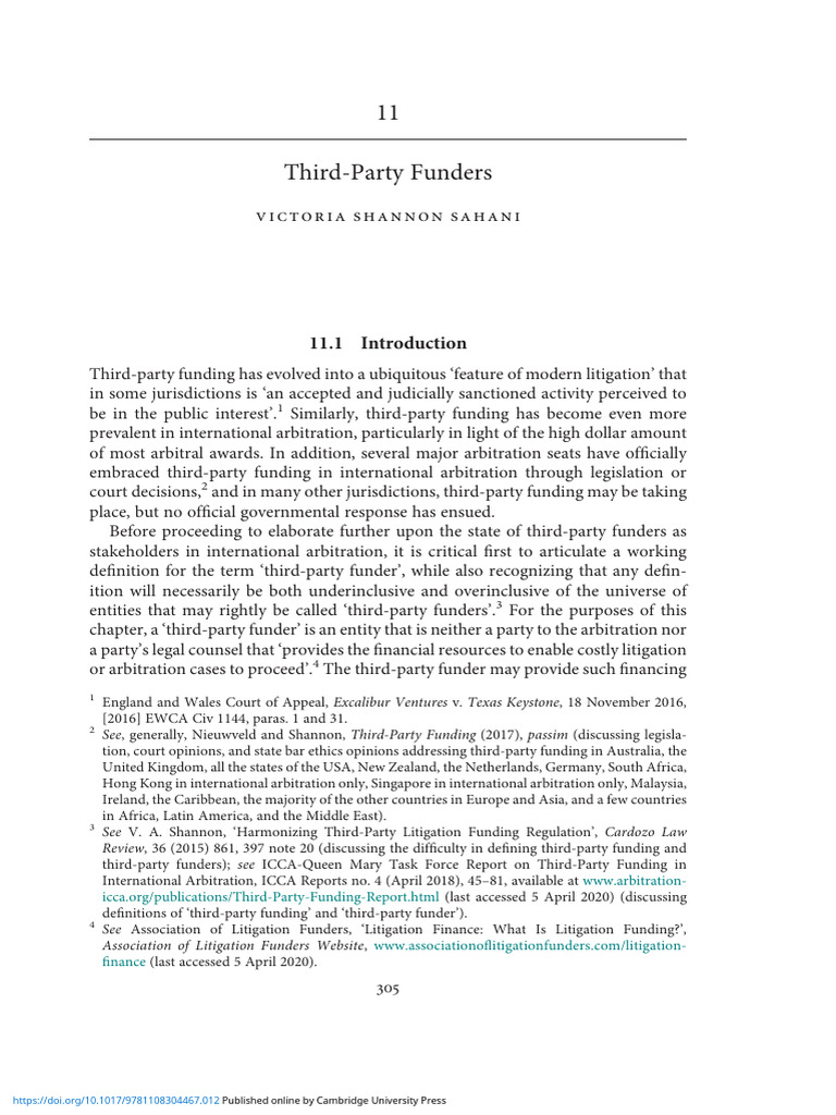 Third-Party-Funders | PDF | Arbitration | Lawsuit