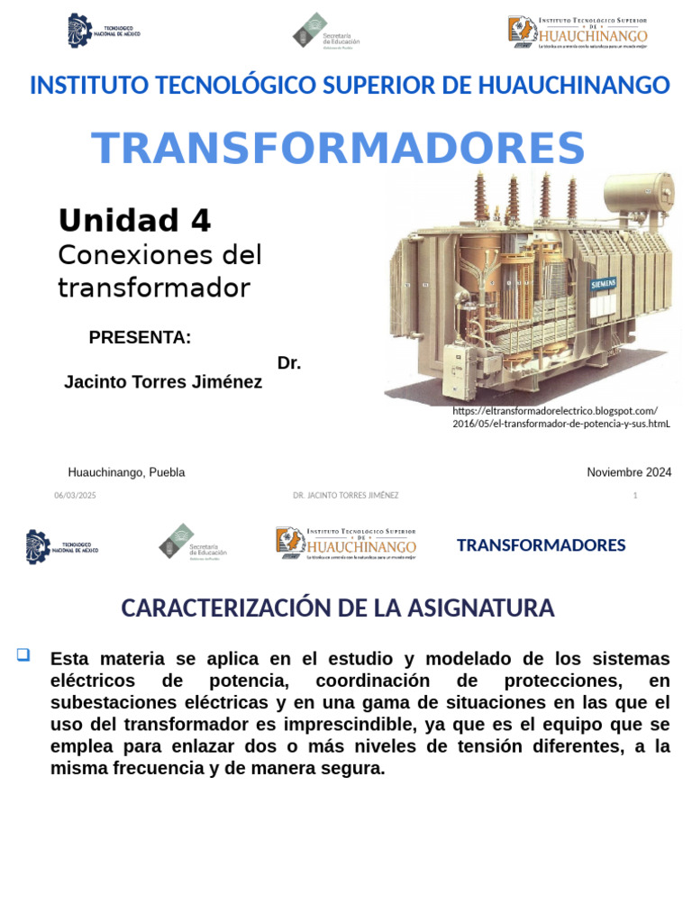 4 Unidad Conexiones Del Transformador Vf | PDF | Transformador | Ingenieria Eléctrica