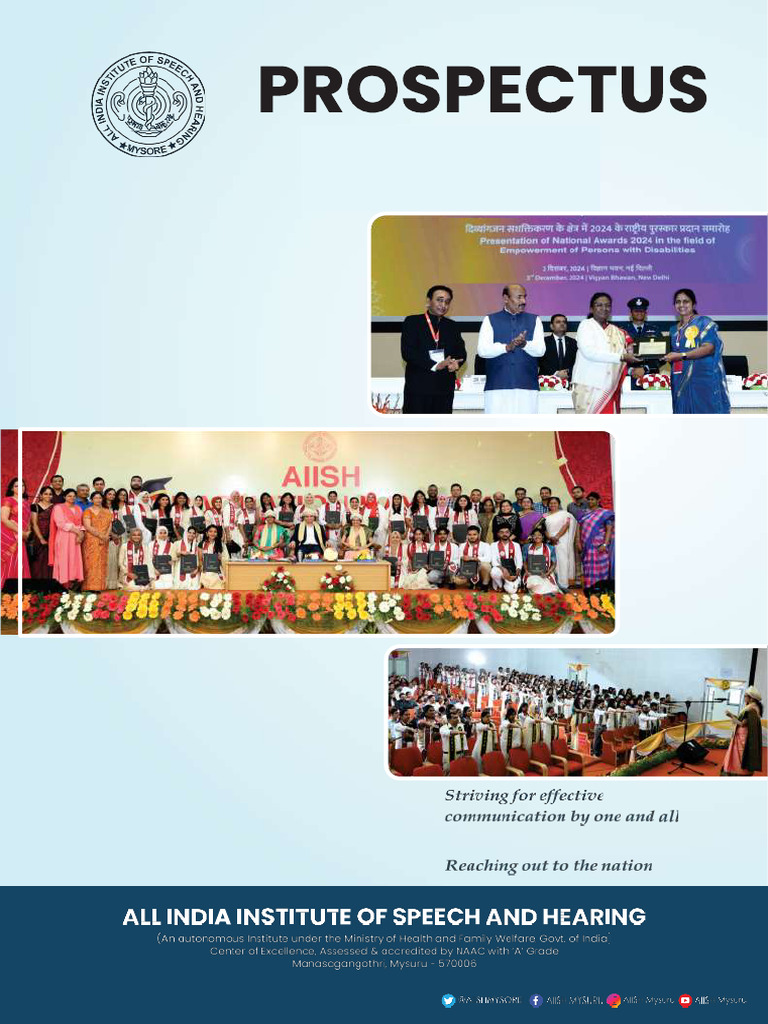 AIISH Prospectus 2025-26 Overview | PDF | Audiology | University And ...