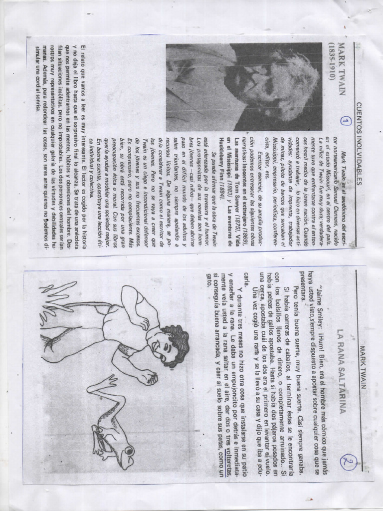 2 Grado. La Rana Saltarina. Mark Twain | PDF