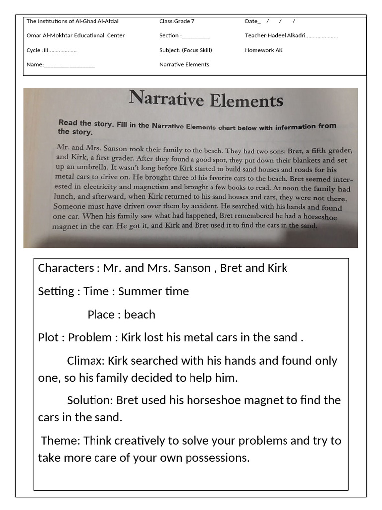 Narrative Elements AK | PDF