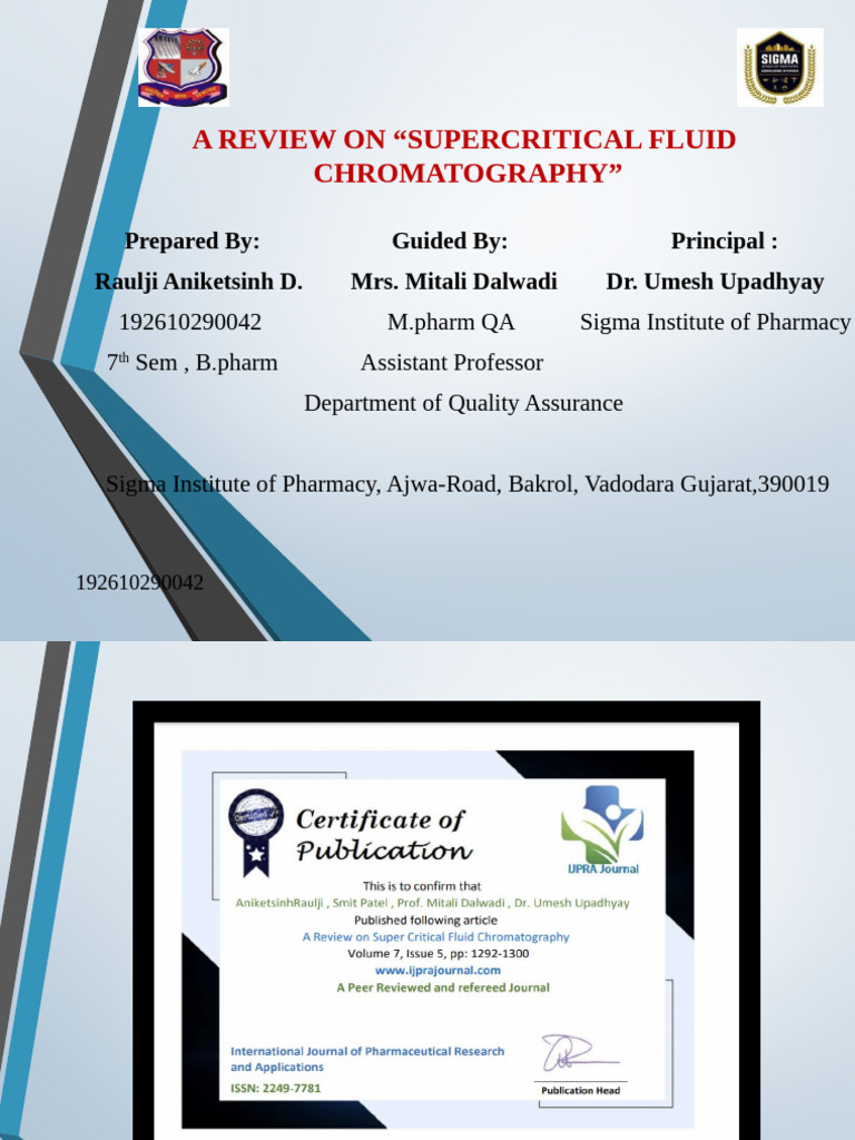 Super Critical Fluid Chromatography | PDF | Supercritical Fluid ...