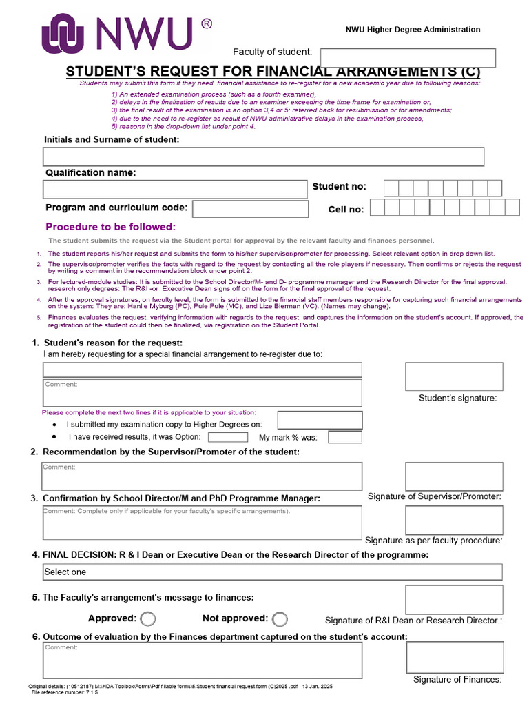 Student Financial Request Process Guide | PDF