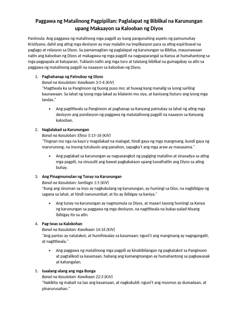 Paggawa NG Matalinong Pagpipilian | PDF