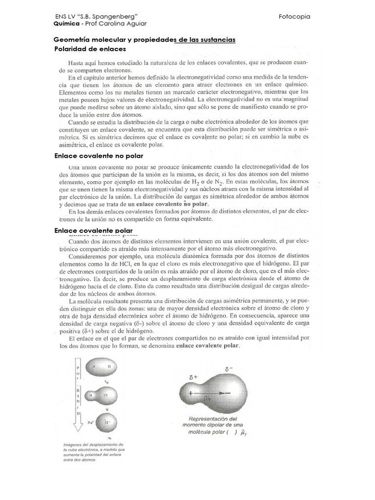 Geometr-A Molecular y Fuerzas Intermoleculares - Parte A | PDF | Polaridad química | Moléculas