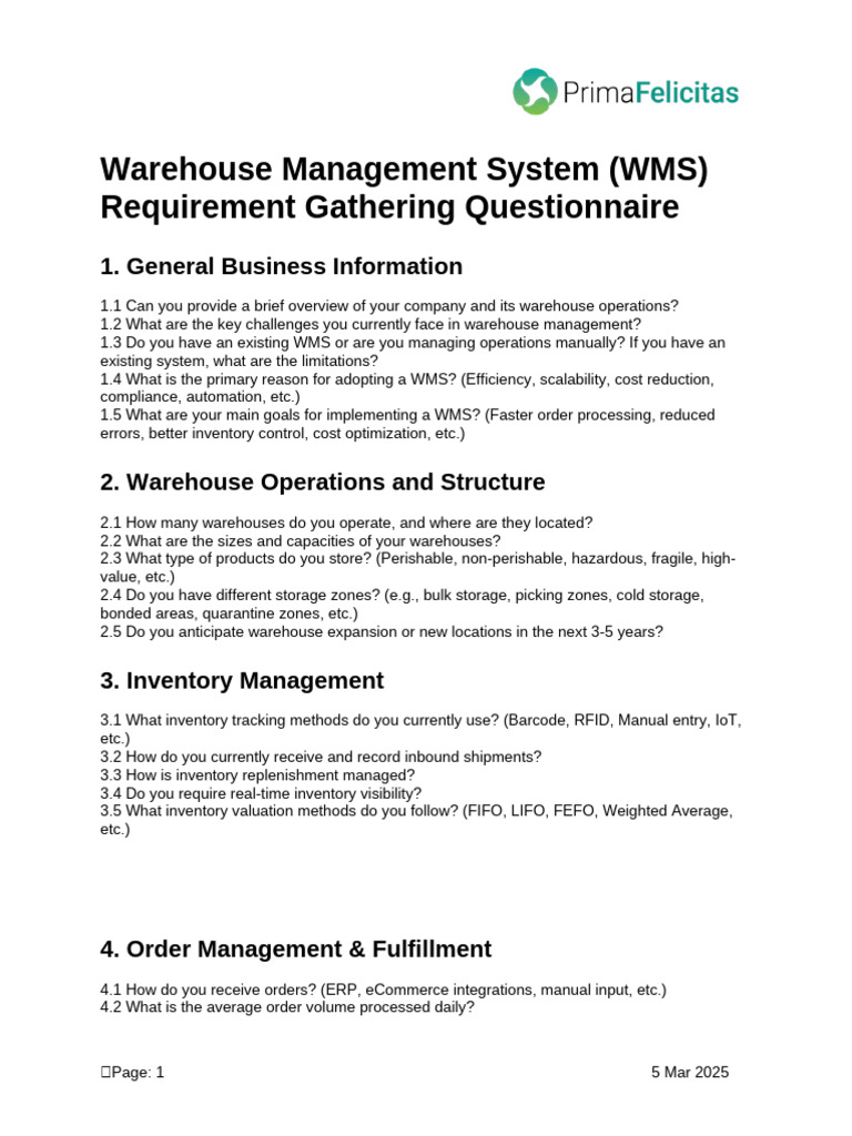 WMS Information Discovery | PDF | Logistics | Warehouse