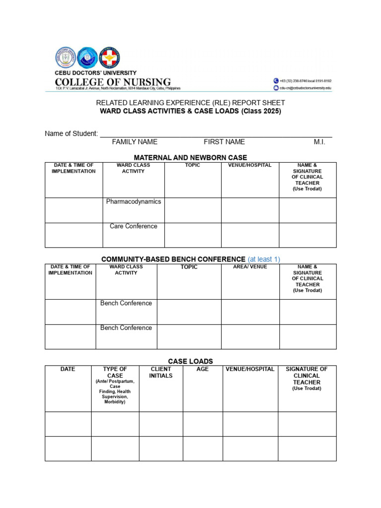 REPORT SHEET | PDF | Maternal Health | Medical Specialties