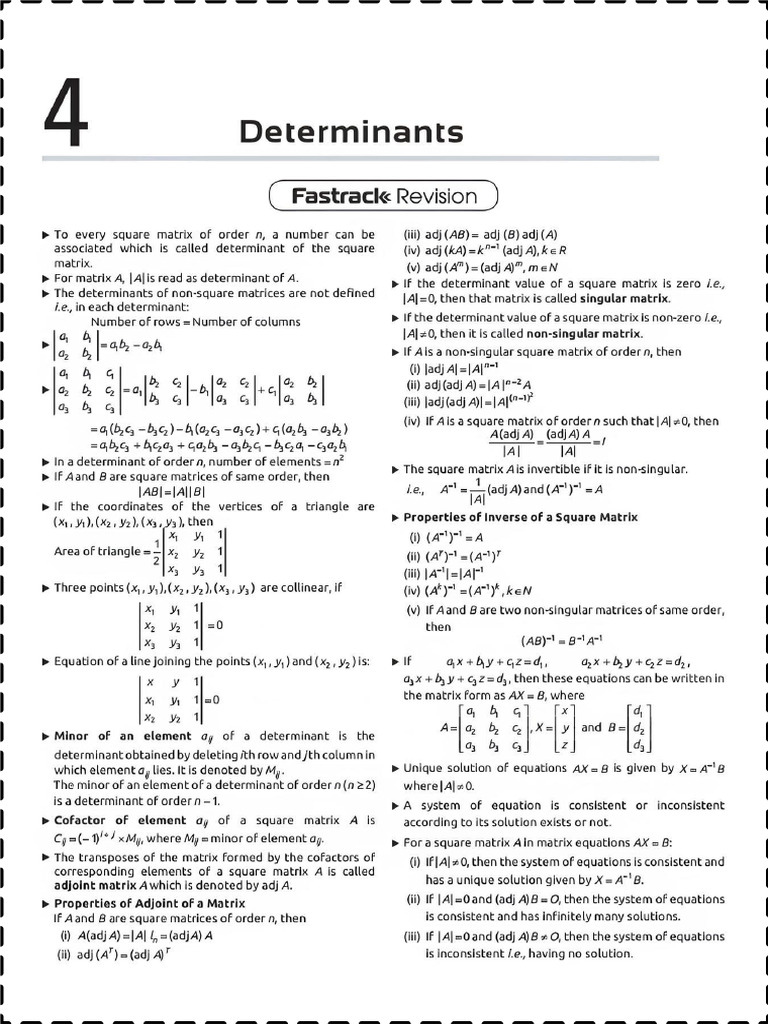 Important Question Chapter 4 Class 12th Maths | PDF