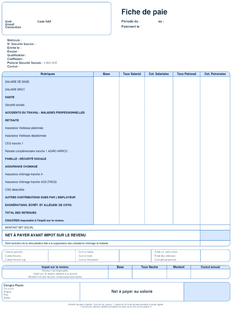 Fiche de Paie | PDF
