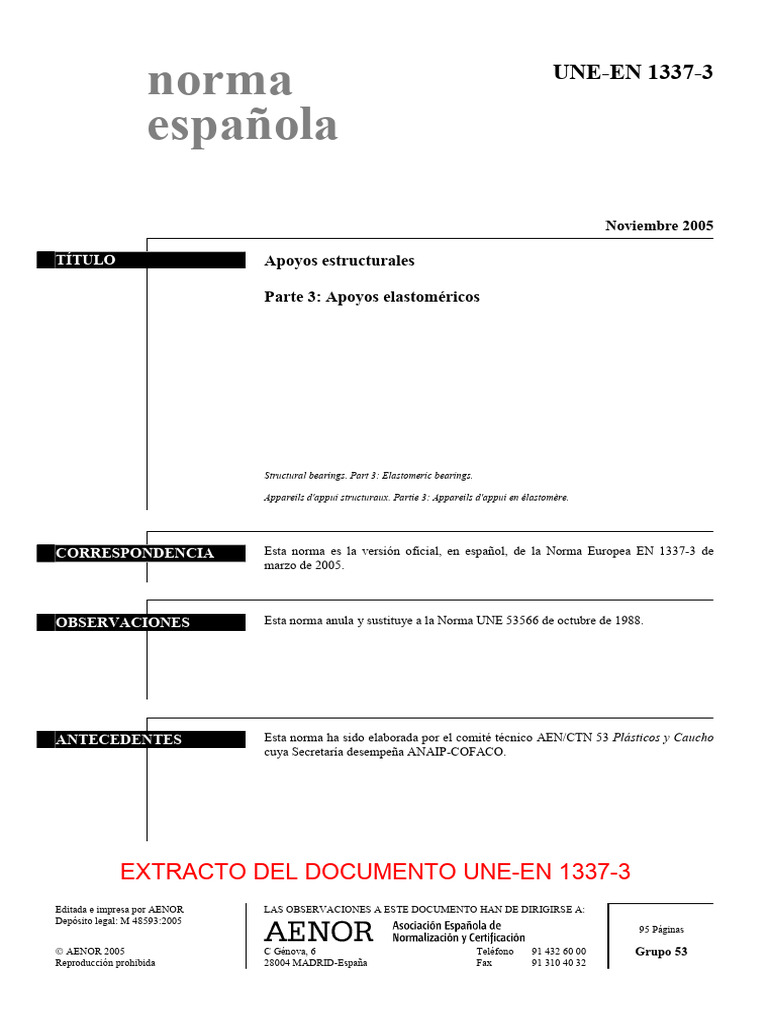 Apoyos Estructurales. Parte 3 - Apoyos Elastoméricos. Structural Bearings. Part 3 - Elastomeric ...