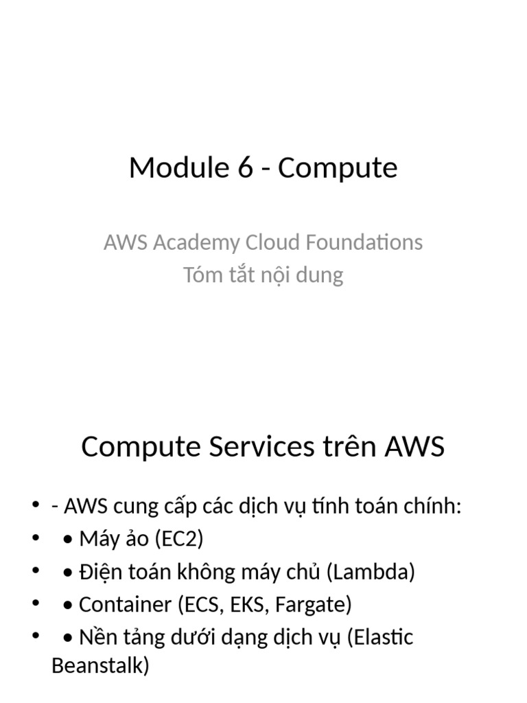 AWS Module 6 Compute | PDF