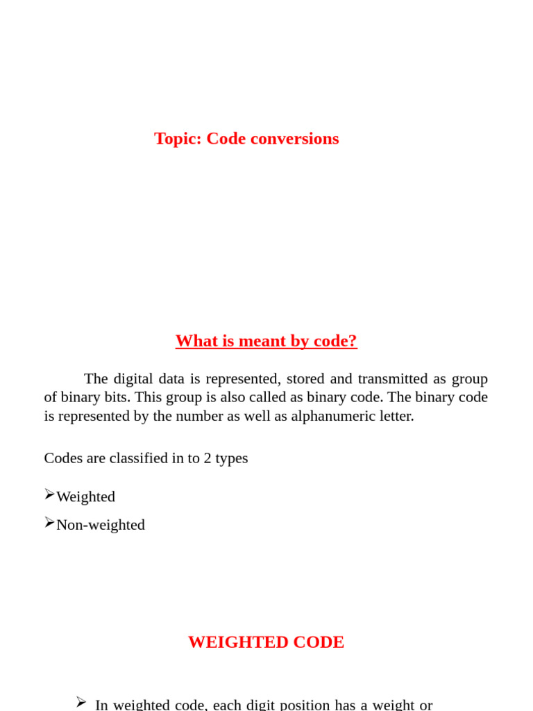 Code conversions.pptx415 | PDF | Binary Coded Decimal | Code