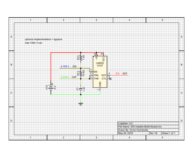 555 Astable Multivibrator | PDF | Electrical Circuits | Analog Circuits